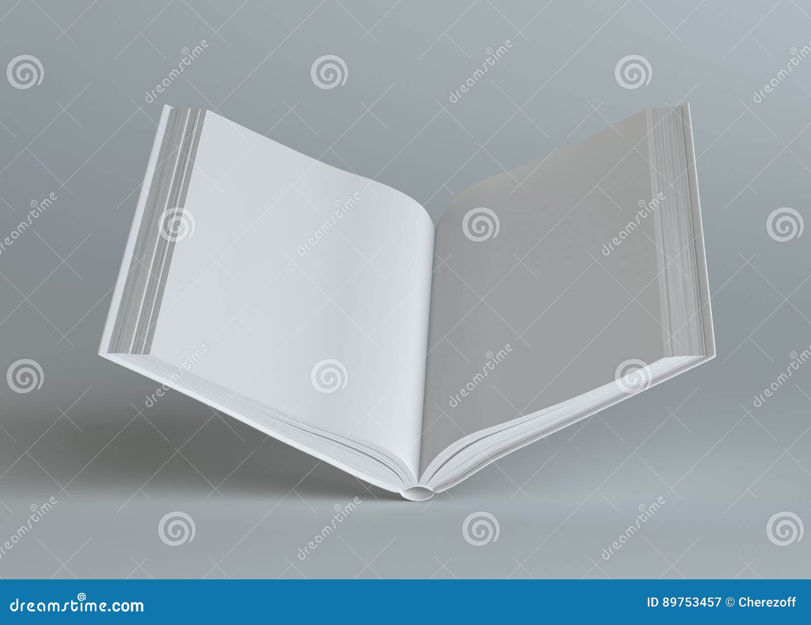 White Empty Open Book On Gray Background Stock Illustration ...