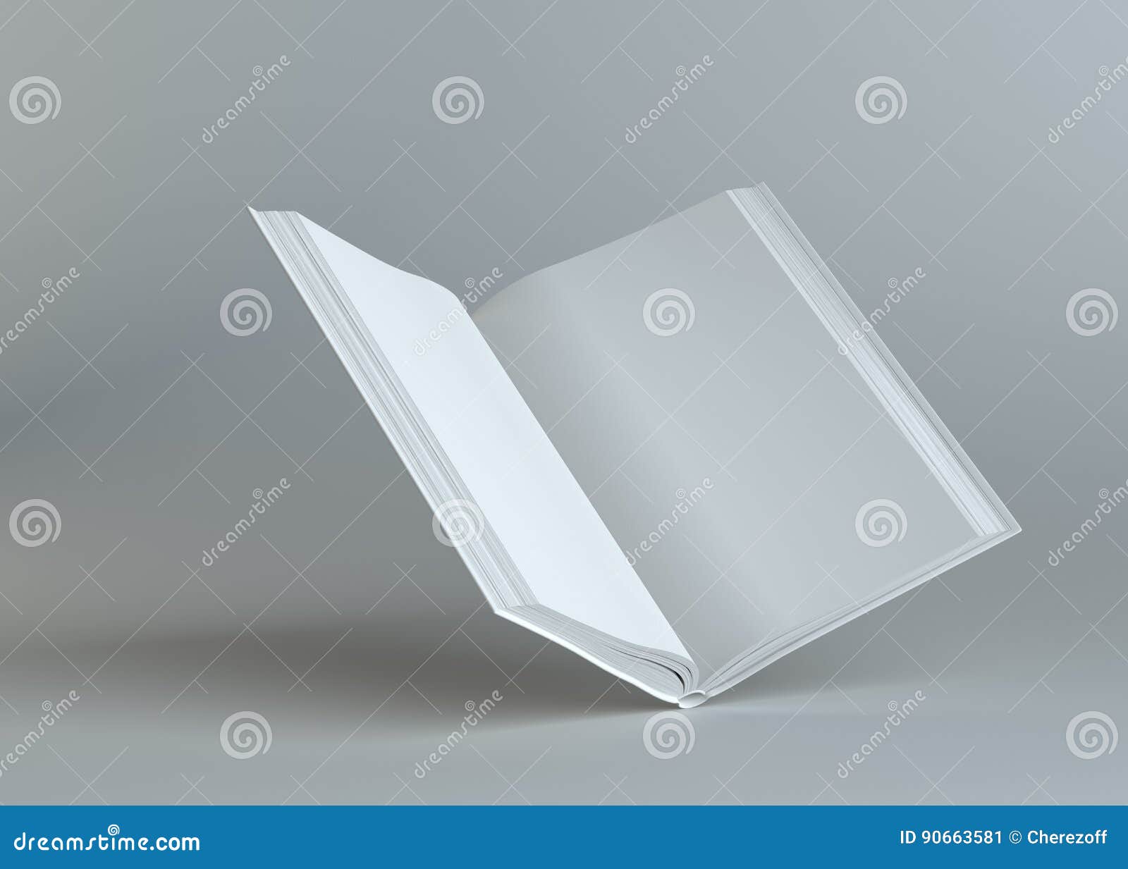 White Empty Open Book on Gray Background Stock Illustration ...