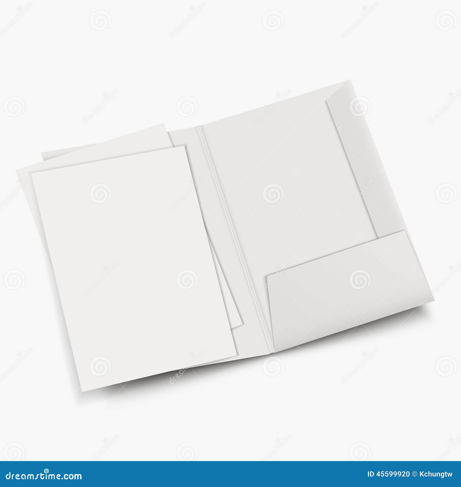 White Empty Open Folder Template Stock Vector - Illustration of bend ...