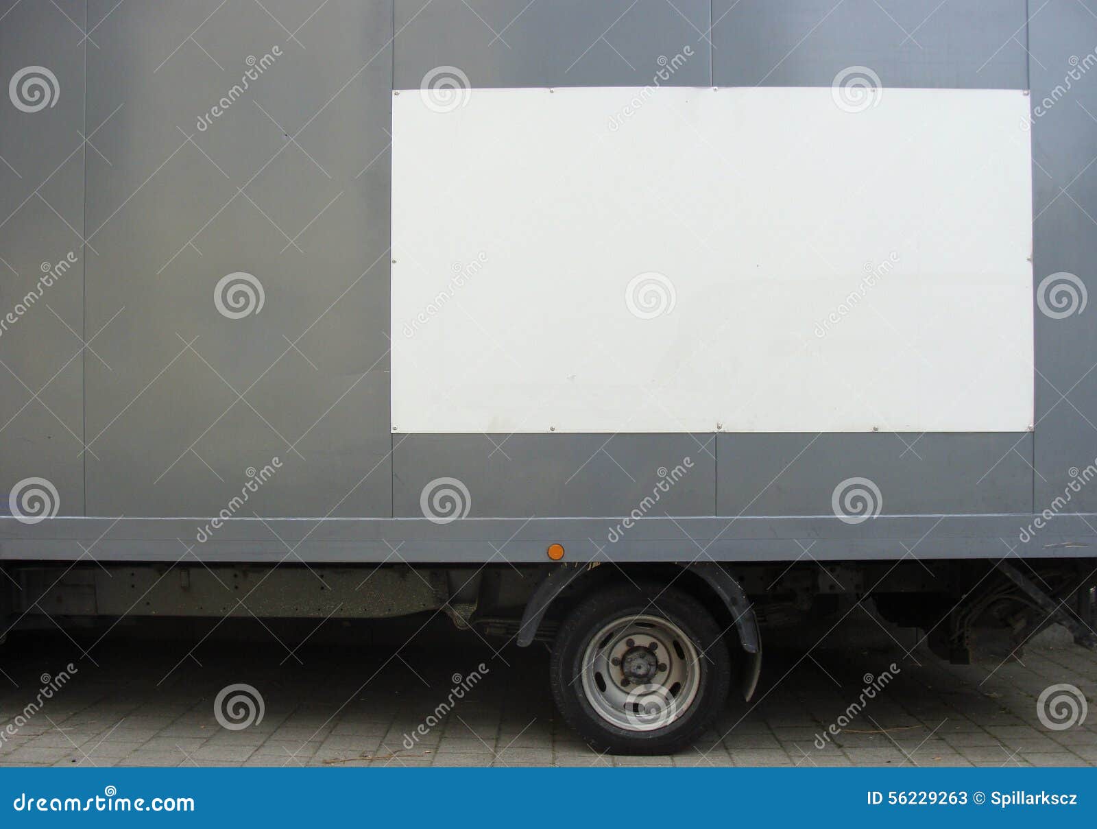 White Empty Panel on Side of a Gray Truck Stock Image - Image of ...