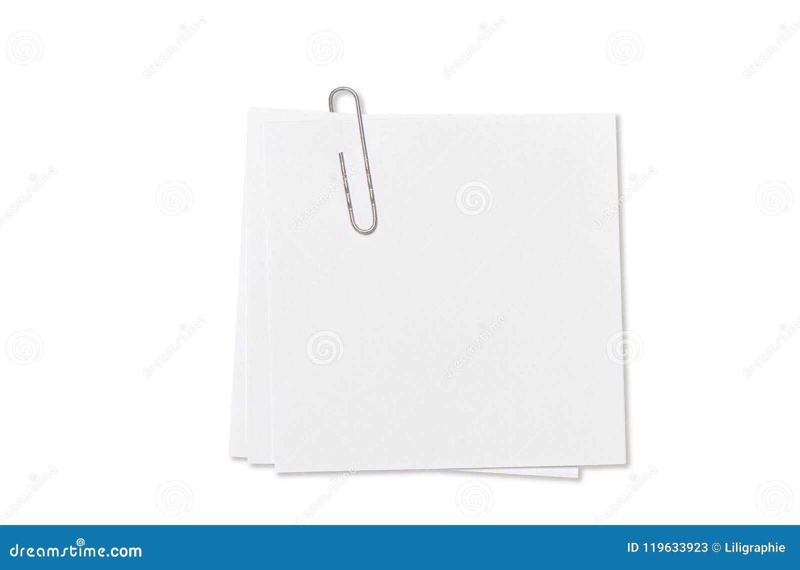 White Empty Paper Sheet Paperclip Stock Image - Image of letter, blank ...