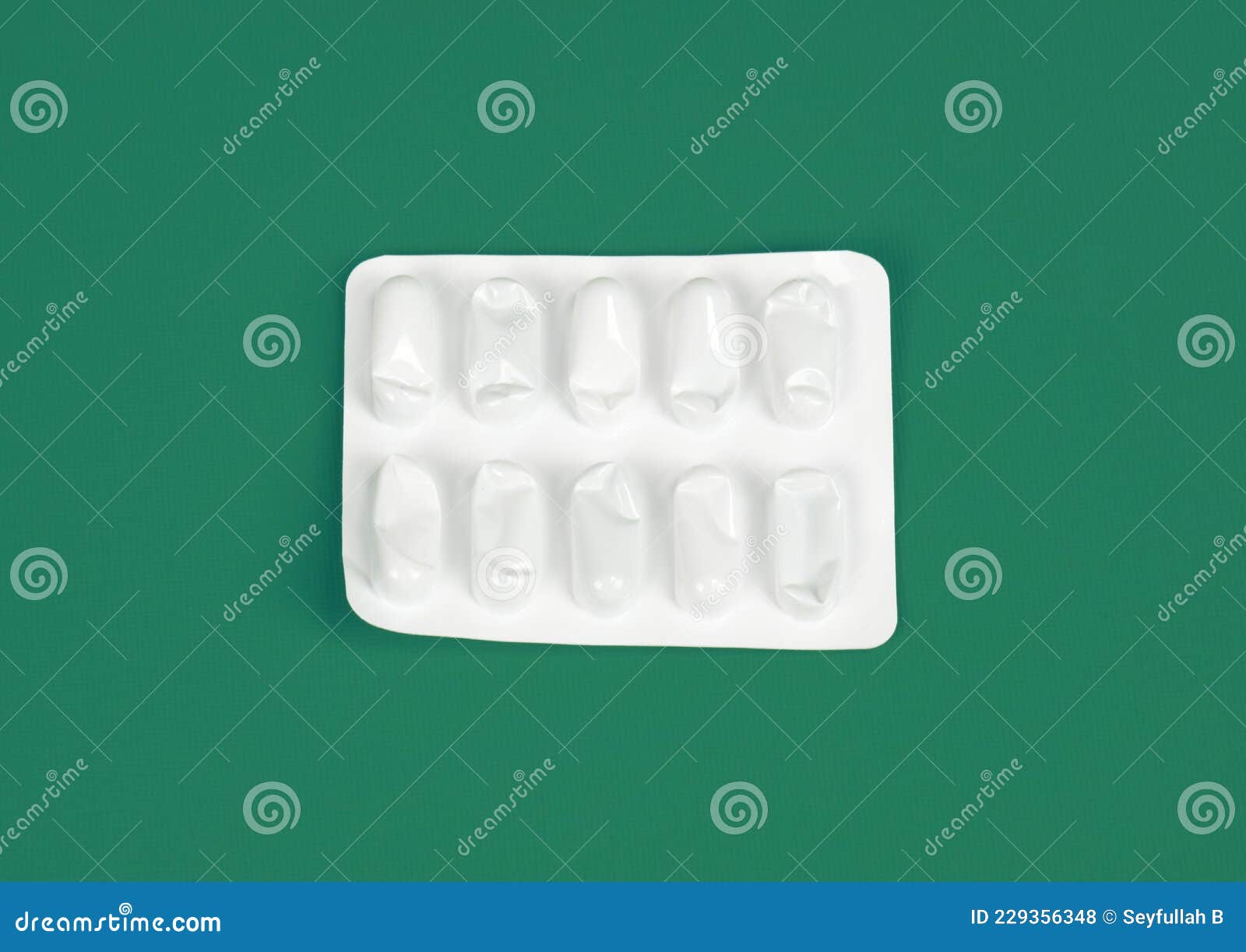 Empty Pill Packets. Top View Isolated Empty White Medicine Package on ...
