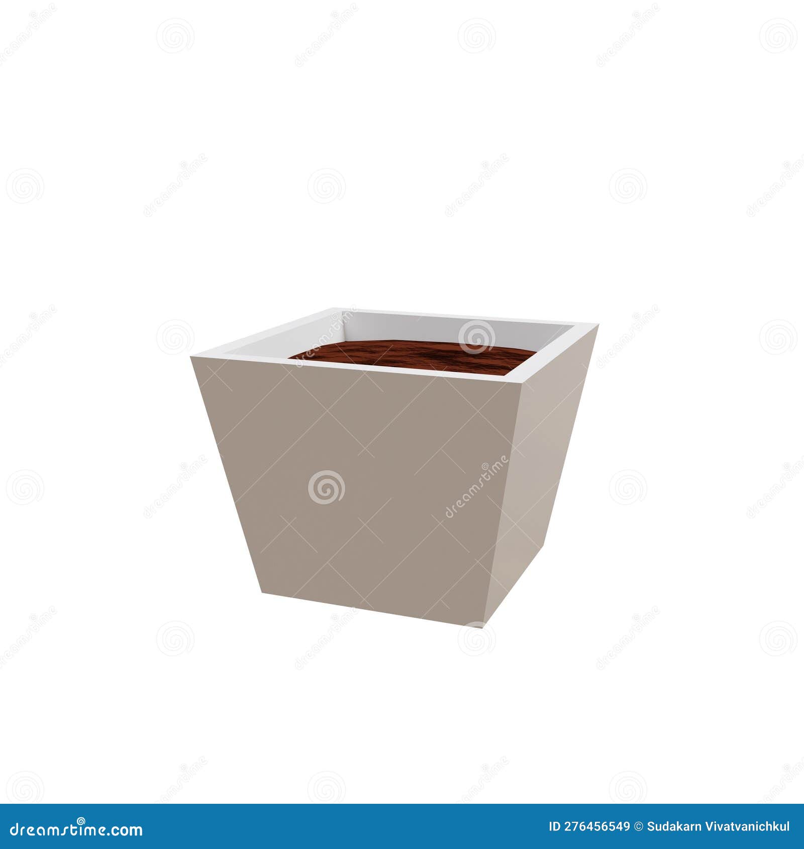White Empty Plant Pot. 3d Rendering. Stock Image - Illustration of grow ...