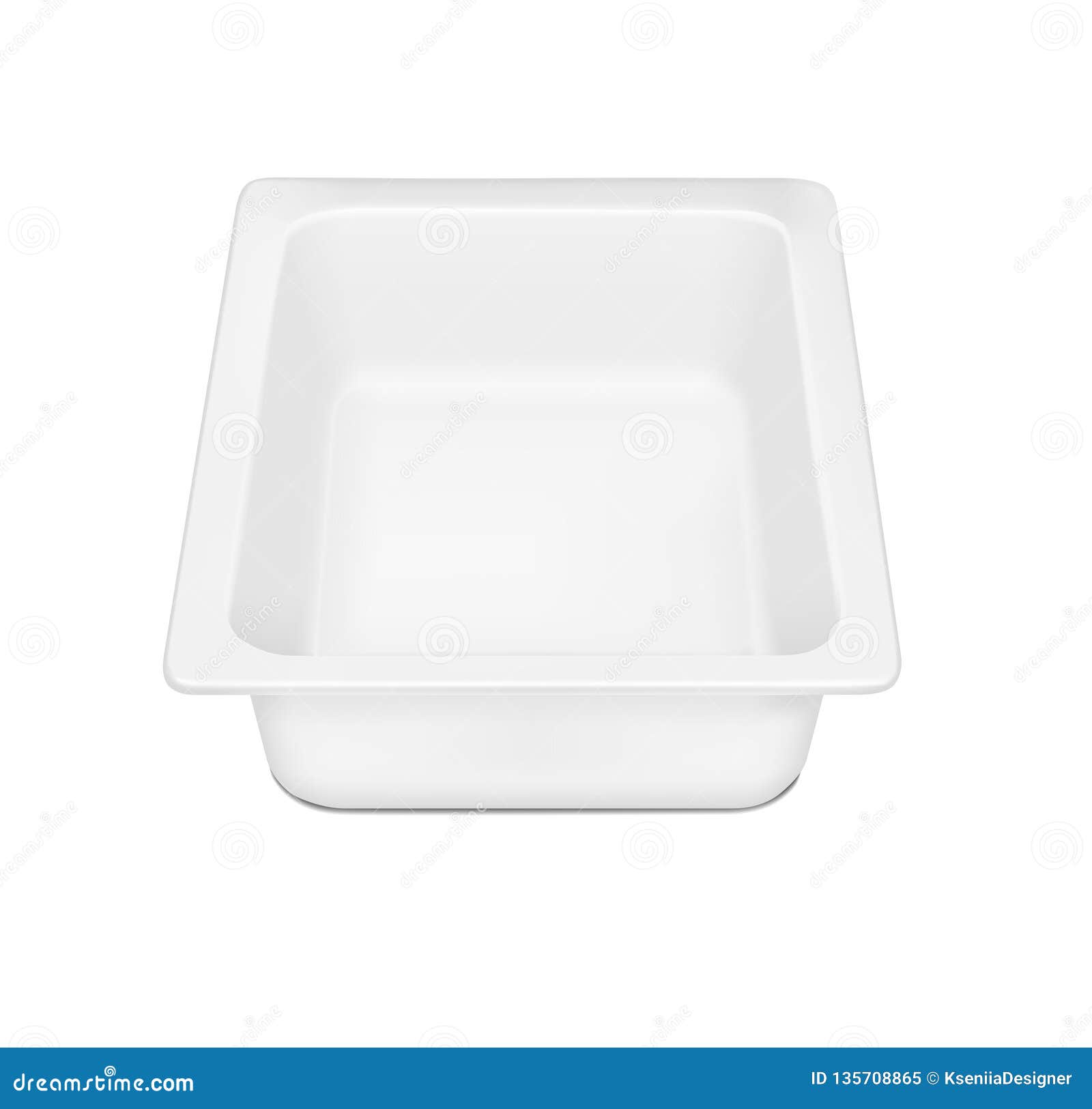 White Empty Plastic Container for Cheese. Packaging for Meat, Fish and ...