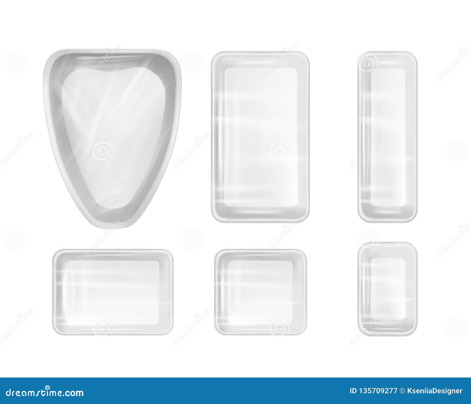 White Empty Plastic Container for Chicken. Packaging for Meat, Fish and ...