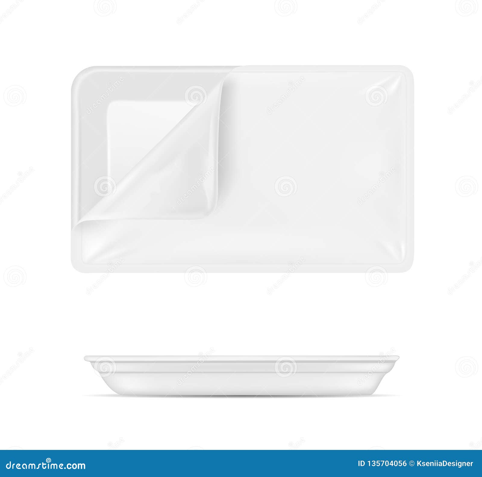 White Empty Plastic Container for Food. Packaging for Meat, Fish and ...