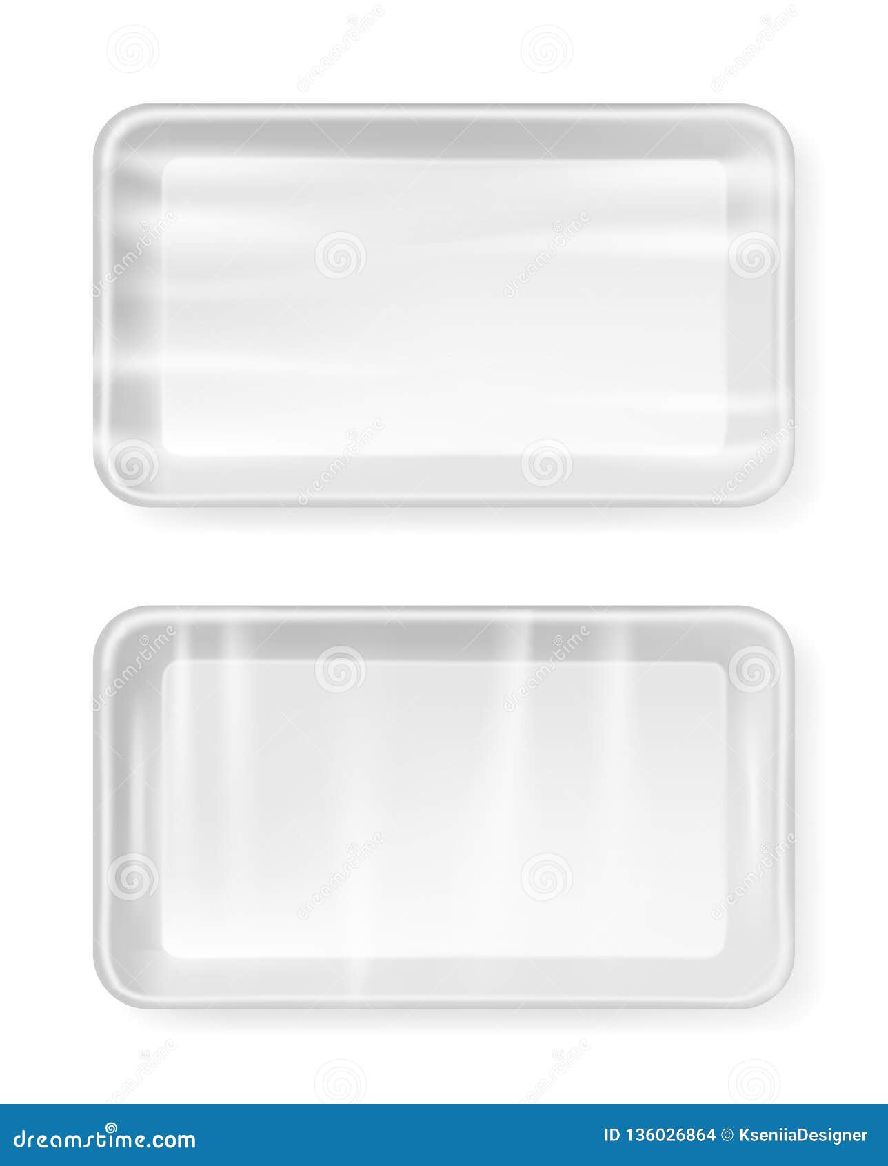 White Empty Plastic Container for Food. Packaging for Meat, Fish and ...