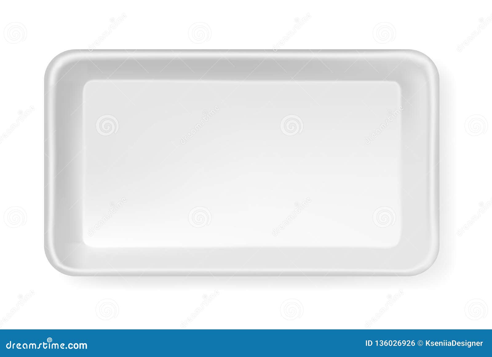 White Empty Plastic Container for Food. Packaging for Meat, Fish and ...