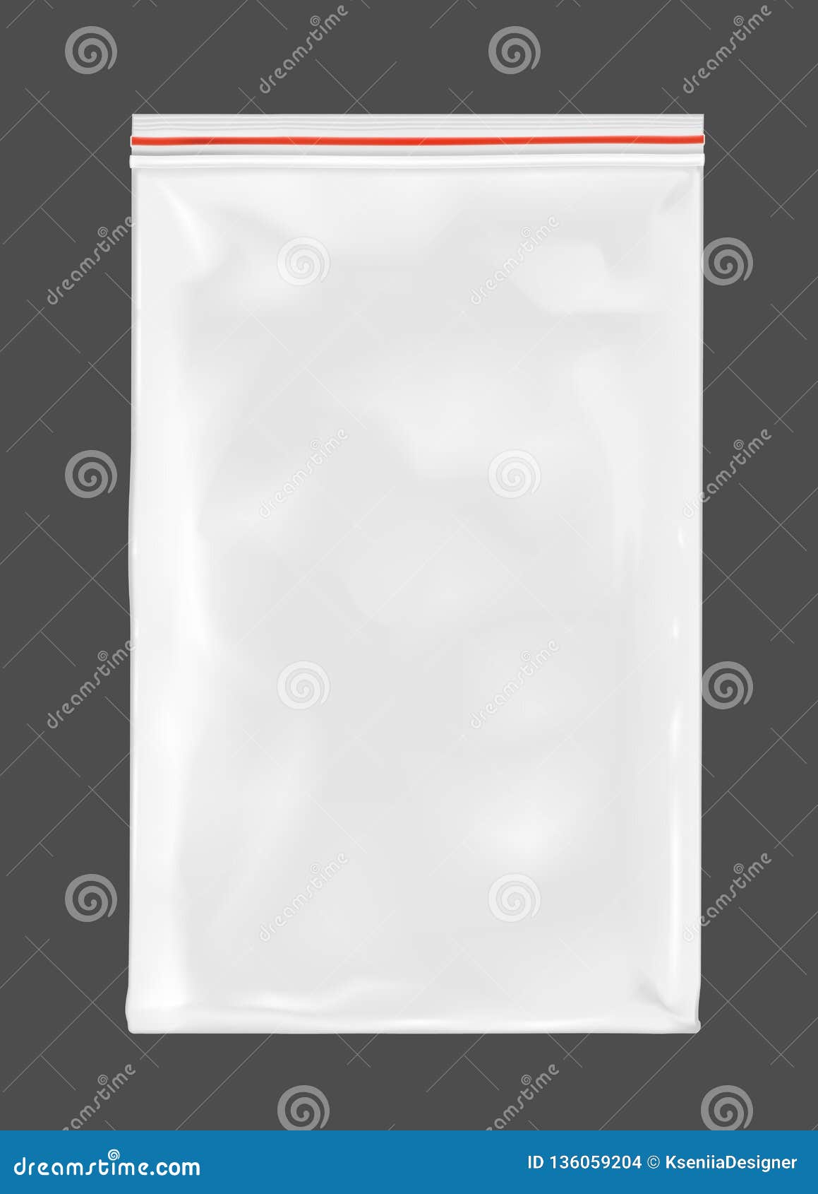 White Empty Plastic Packaging with Zipper Stock Vector - Illustration ...