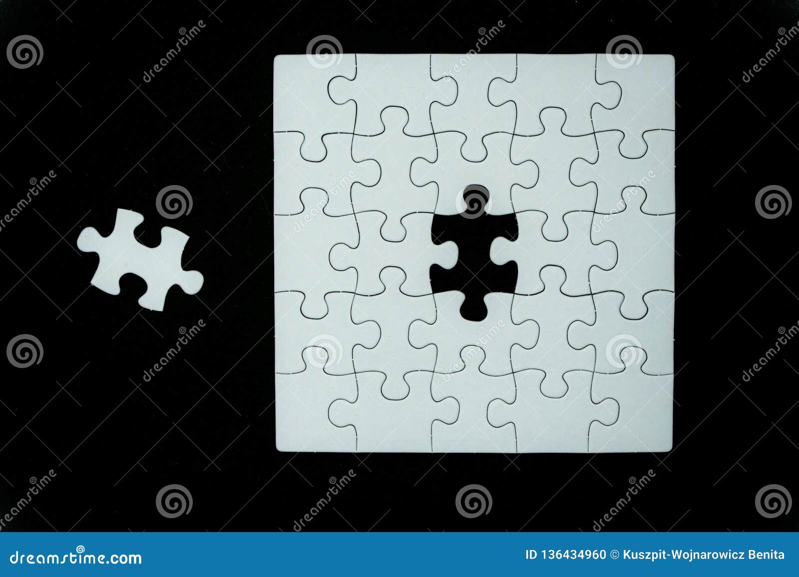 Missing element of puzzle stock photo. Image of black - 136434960