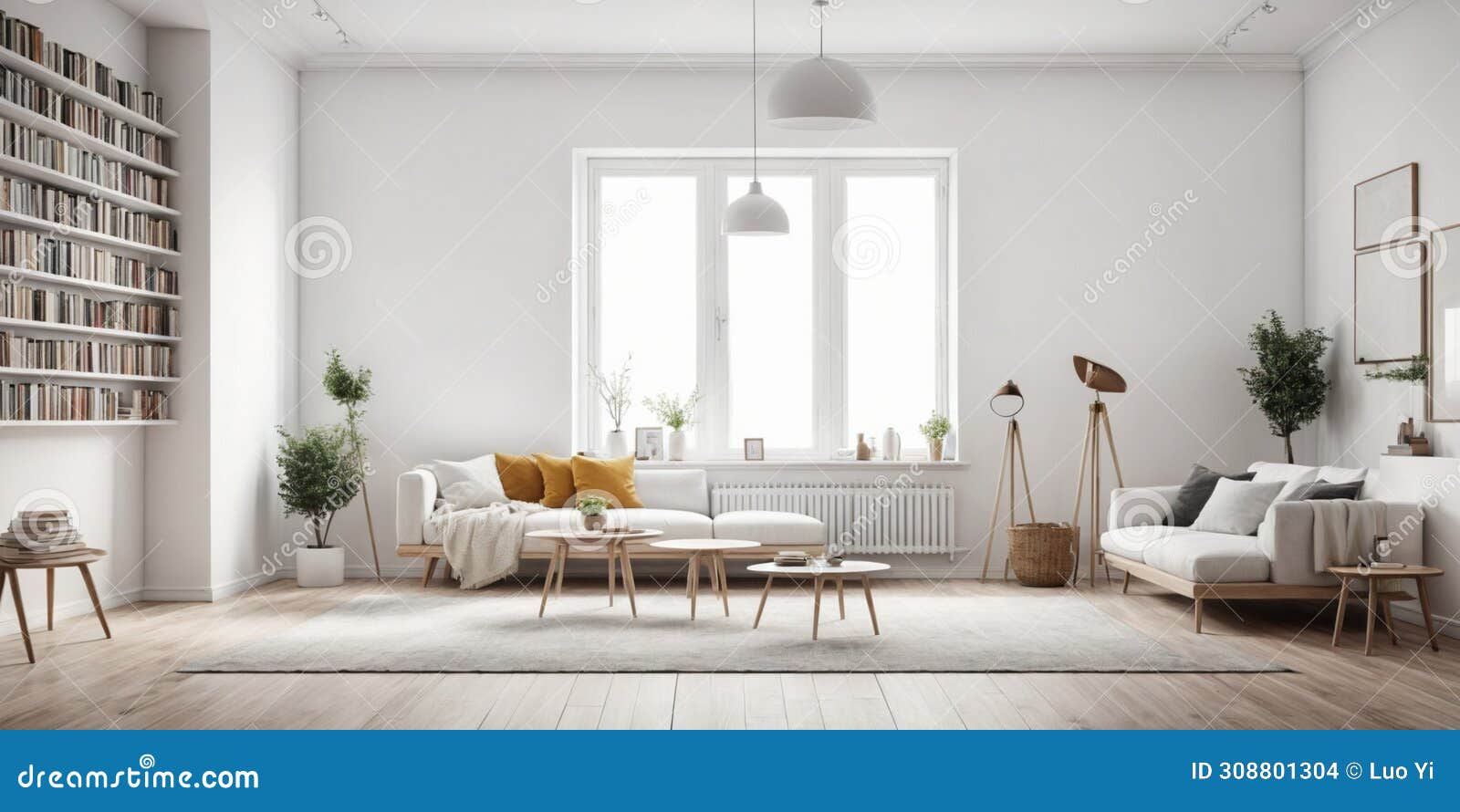 White Empty Reading Room Interior with Copy Space on the Wall. Stock ...