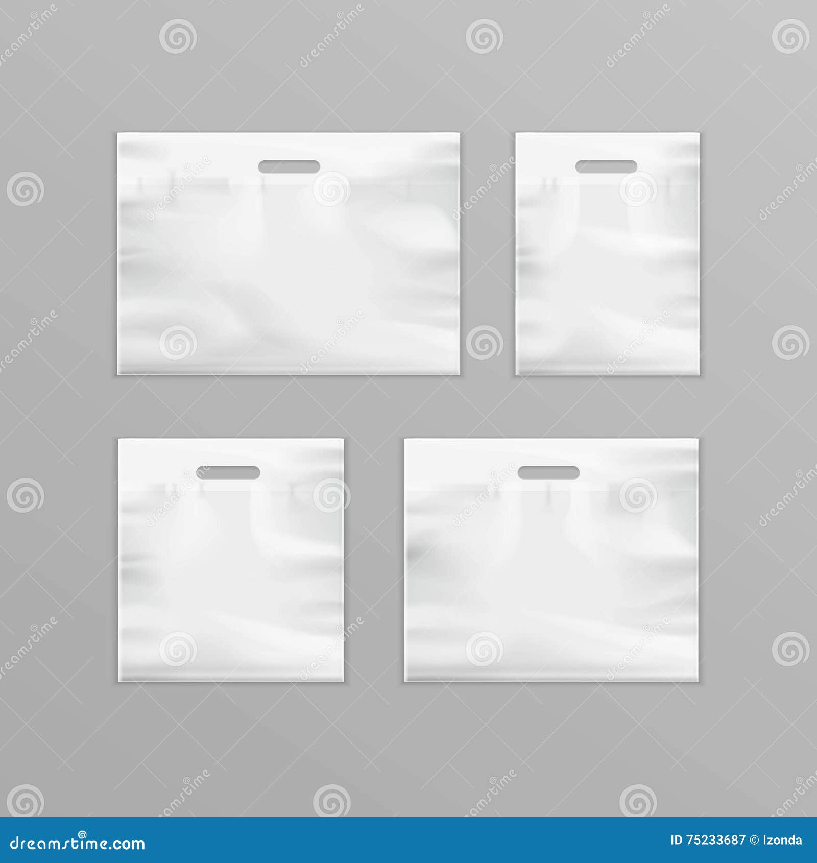 White Empty Reusable Plastic Shopping Bags with Handles for Packaging ...