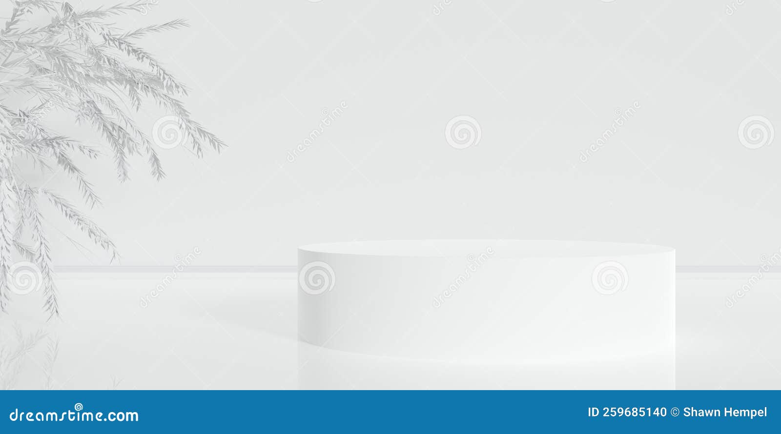 White Empty Room, Blank Round Dais, Podium or Platform Background with ...