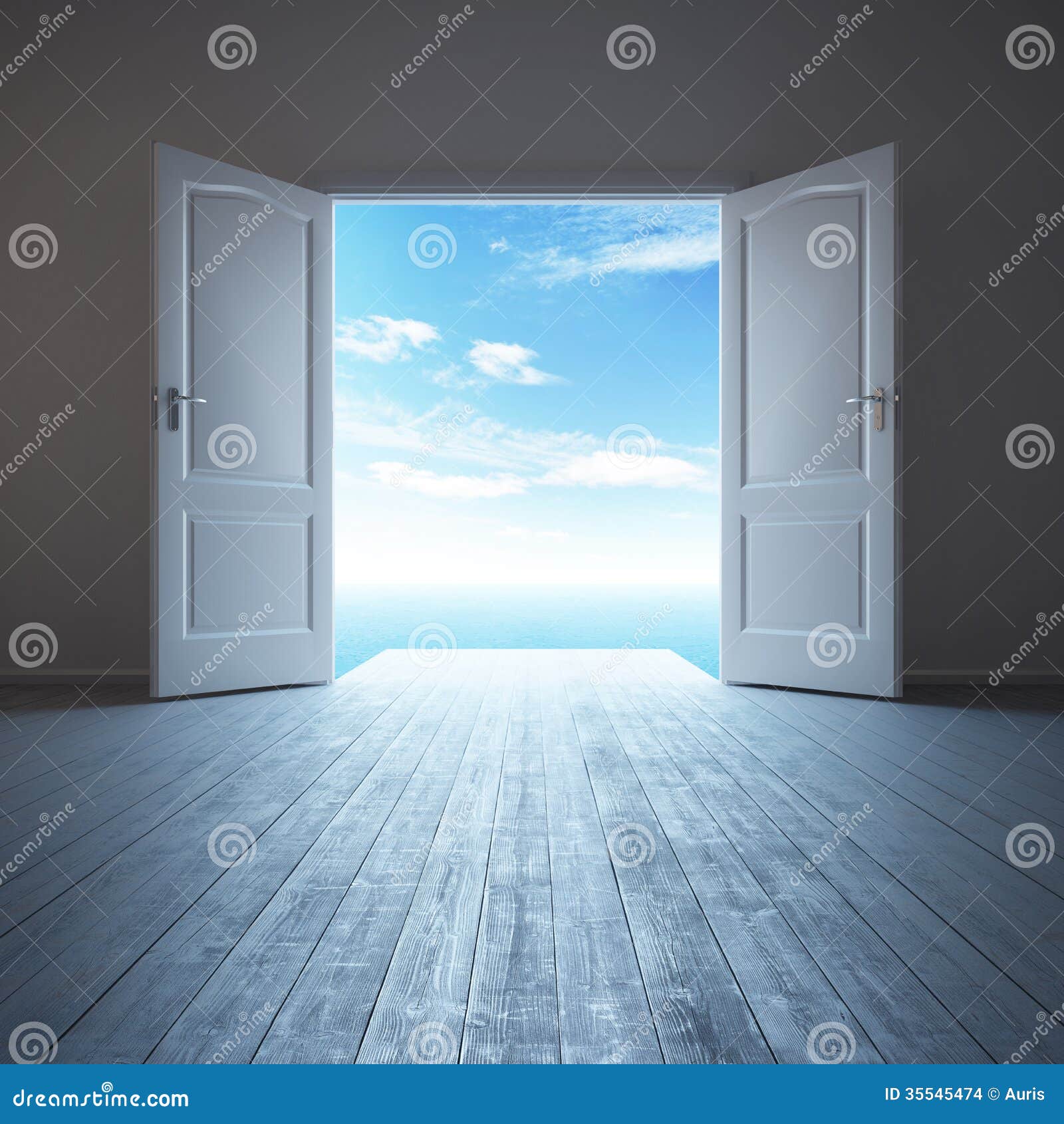 White Empty Room With Opened Door Stock Images - Image: 35545474