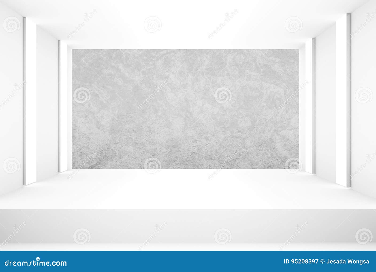 White Empty Room with Stage for Backdrop Design Template Pr Blank ...