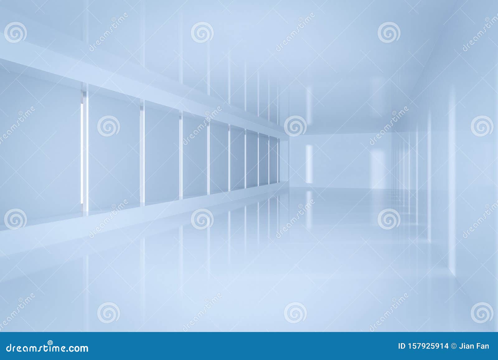 White Empty Room with Sunshine from the Side, 3d Rendering Stock ...