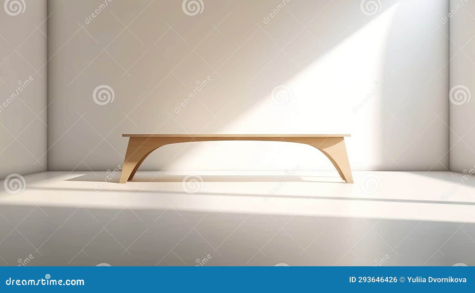 White Empty Room with Table, Light Background with Shadows, Sunlight ...