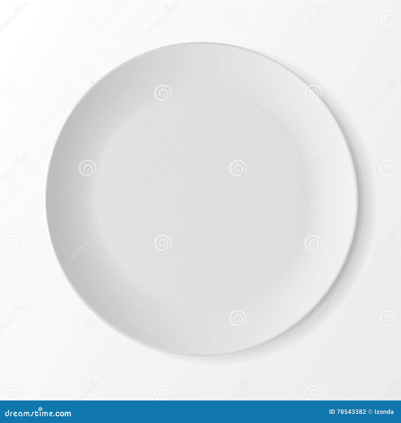 White Empty Round Plate on Background. Table Setting Stock Vector ...