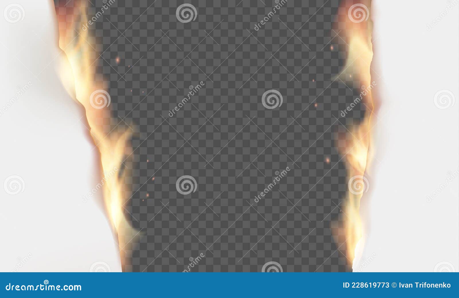 White Empty Sheet of Paper with Burning Fire Edges Stock Vector ...