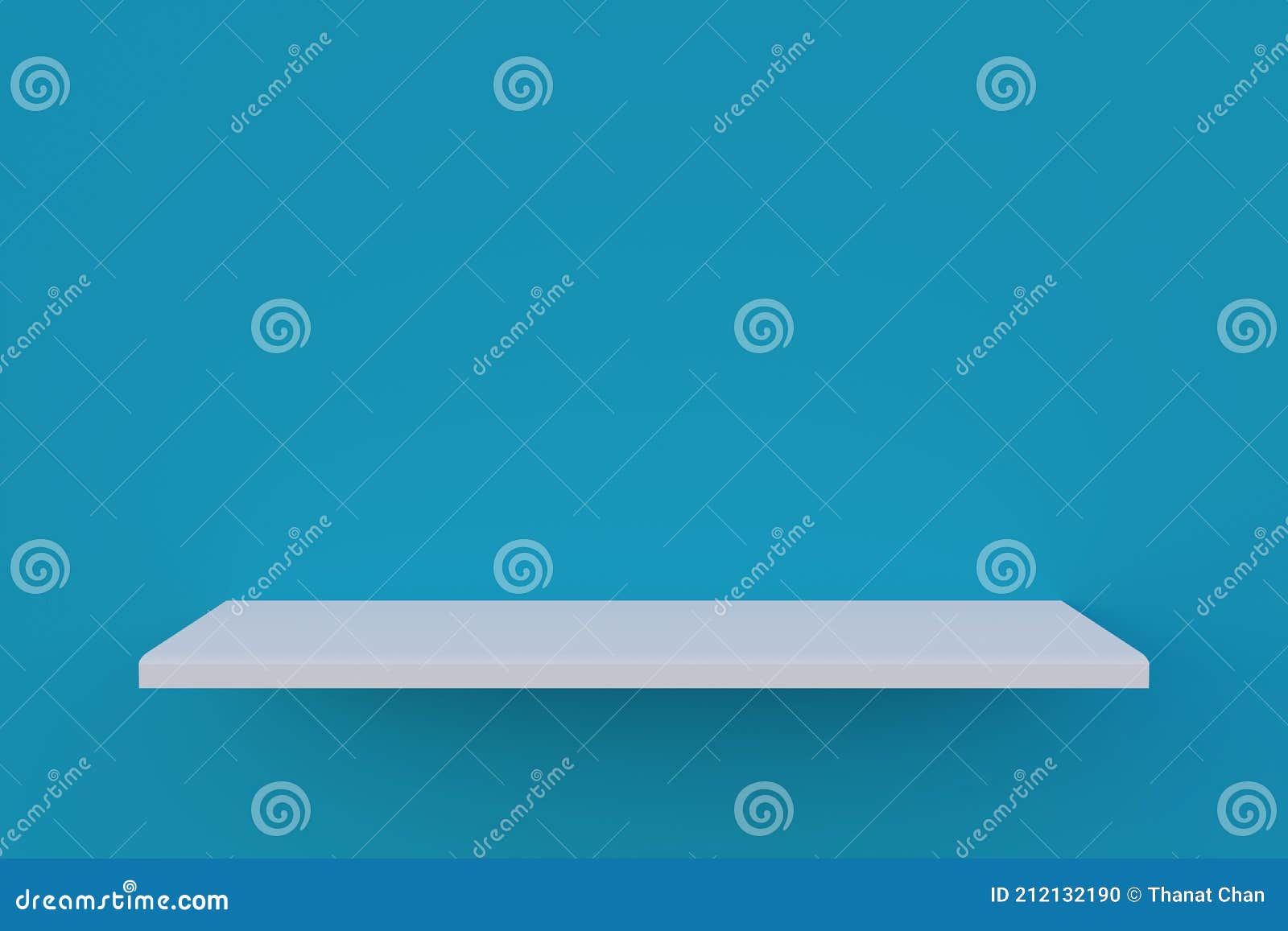 White Empty Shelf on Eastern Blue Color Background. Stock Illustration ...