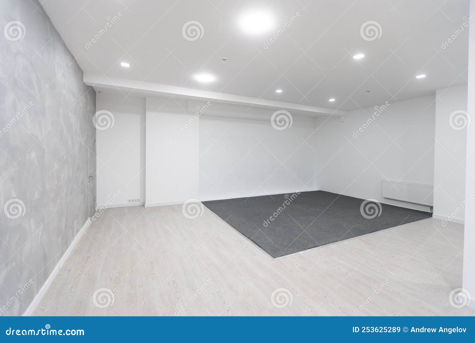 White Empty Space with Ceiling and Floor, Loft Style Stock Image ...