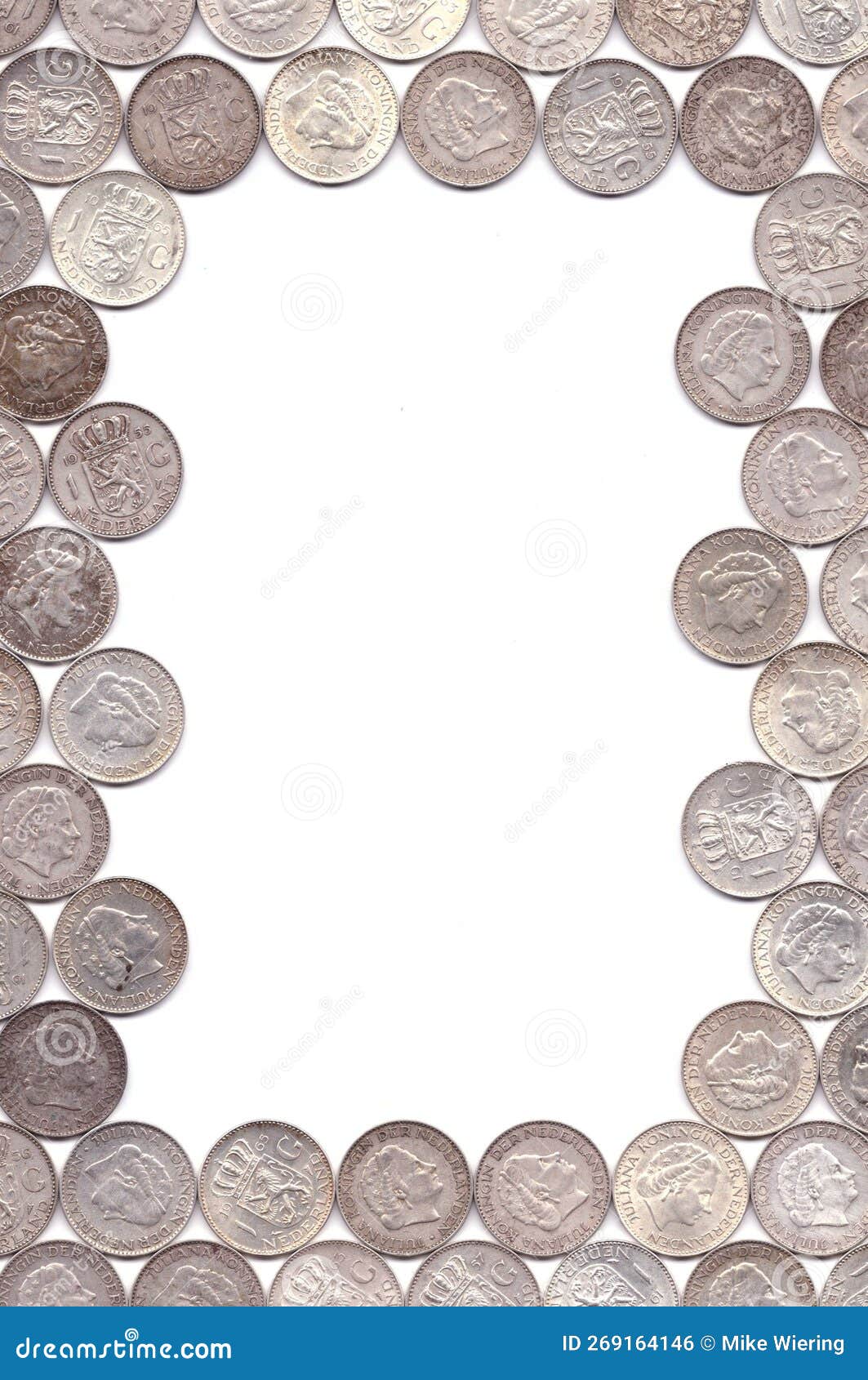 White Empty Space with a Frame of Dutch Guilders Stock Photo - Image of ...