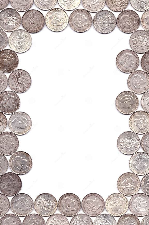 White Empty Space with a Frame of Dutch Guilders Stock Photo - Image of ...