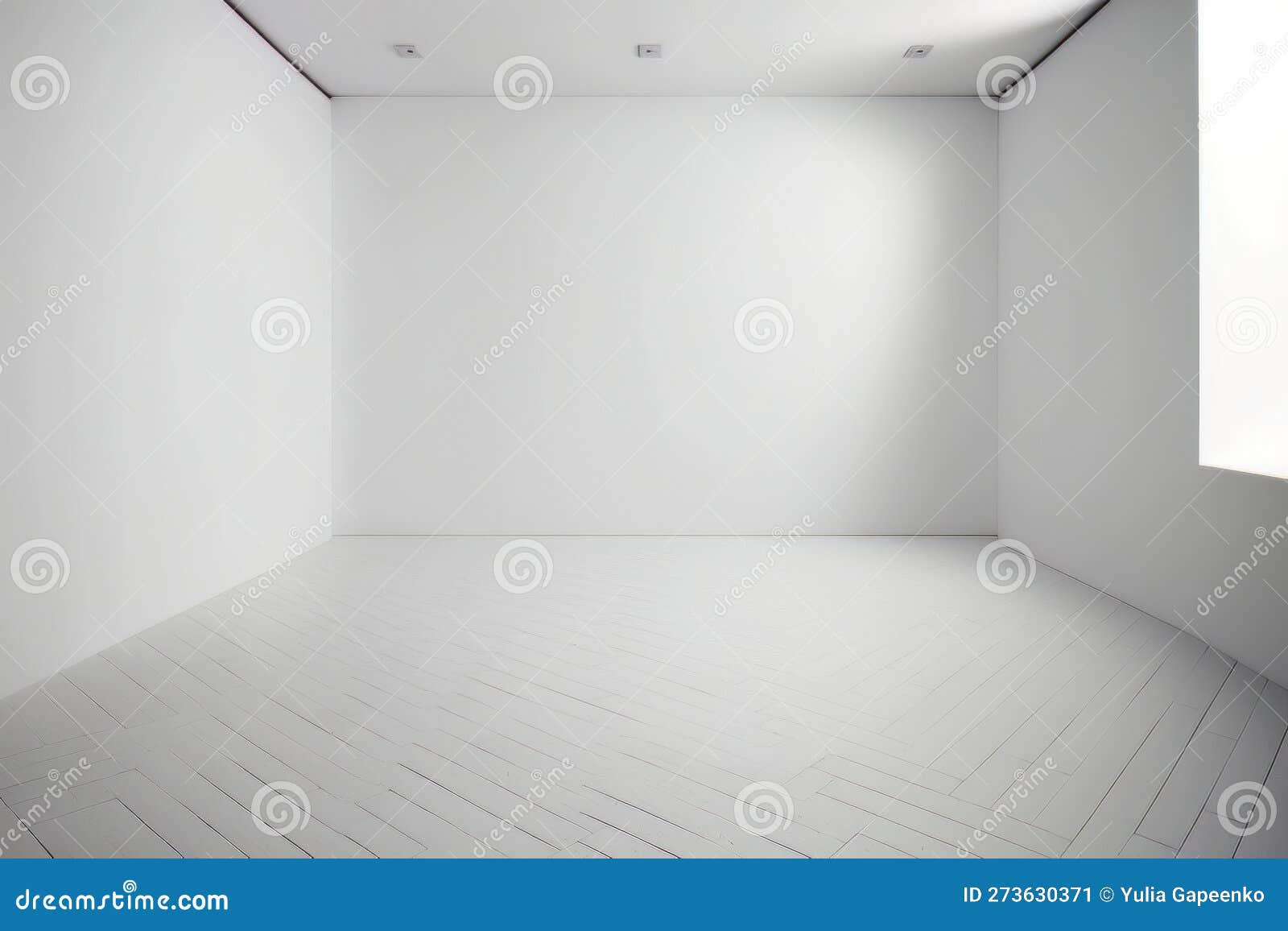 White Empty Space with Parquet Floors. a Layout Template. Illustration ...