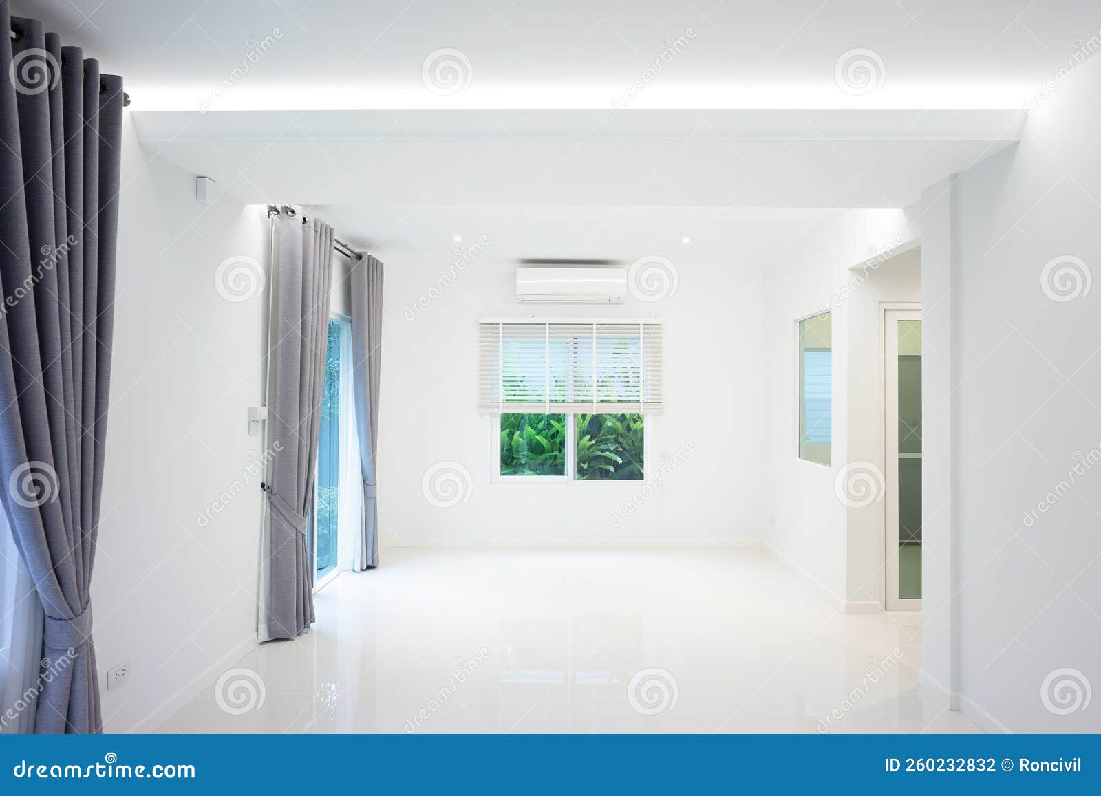 Empty Room with Tile Floor for Background. Stock Photo - Image of ...