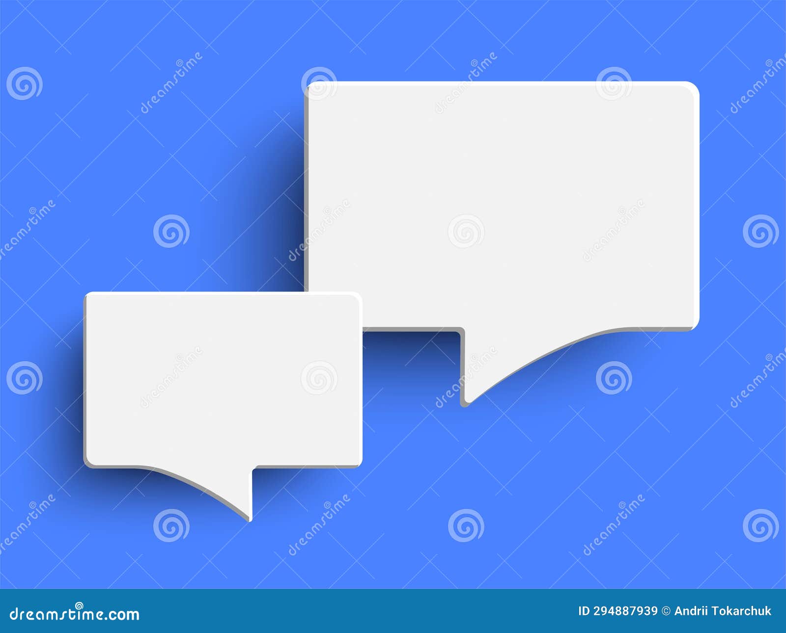 White Empty Speech Bubble on Blue Background Stock Illustration ...