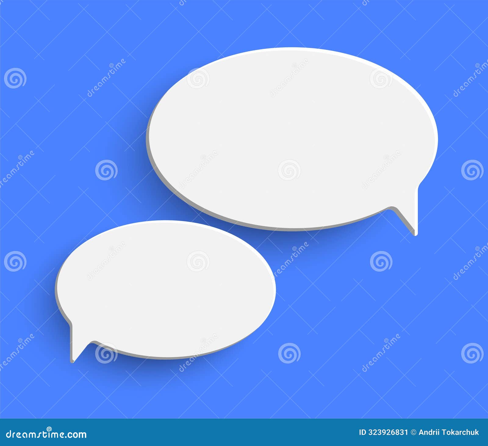 White Empty Speech Bubble on Blue Background Stock Illustration ...