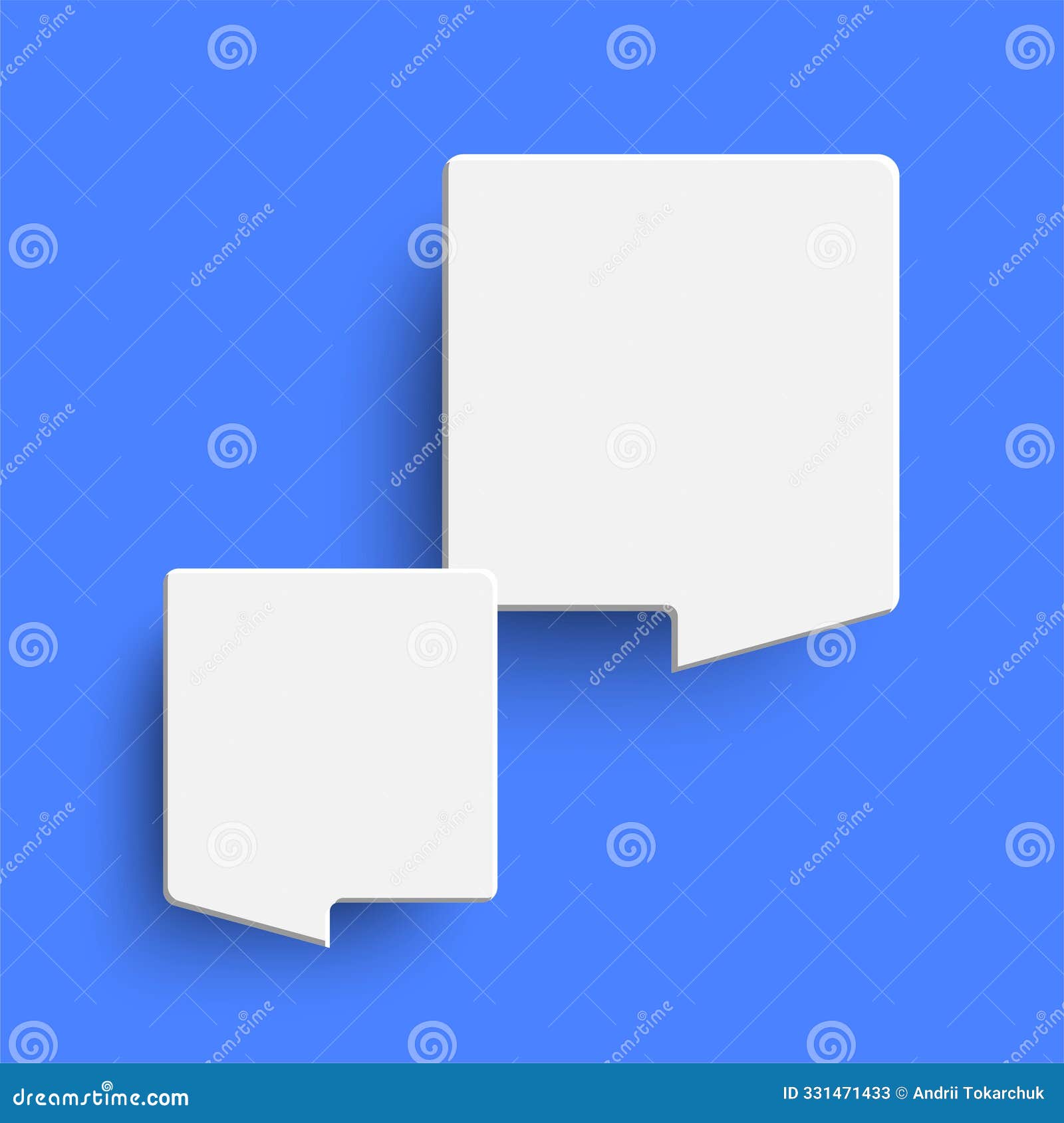 White Empty Square on Blue Background Stock Illustration - Illustration ...
