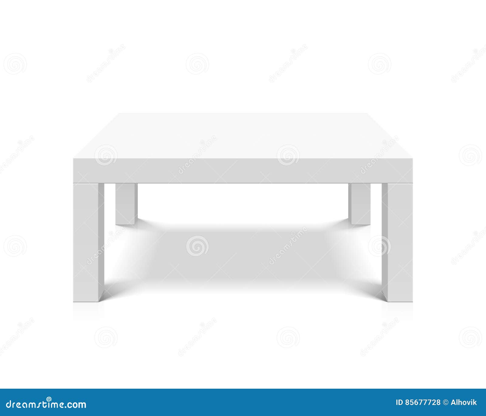 Square Table Top View Outline Icon Vector Illustration | CartoonDealer ...