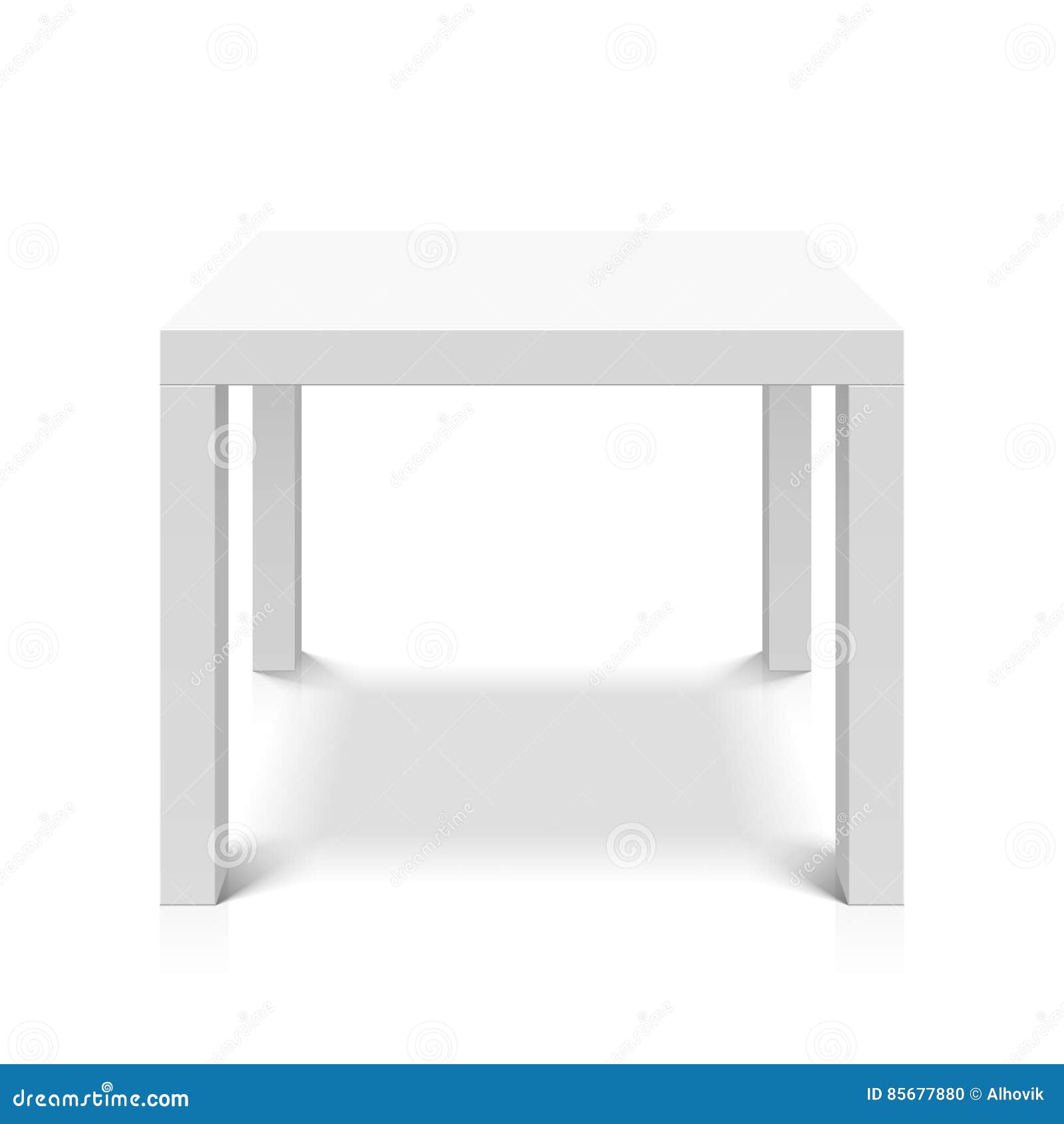 Square Table Top View Outline Icon Vector Illustration | CartoonDealer ...