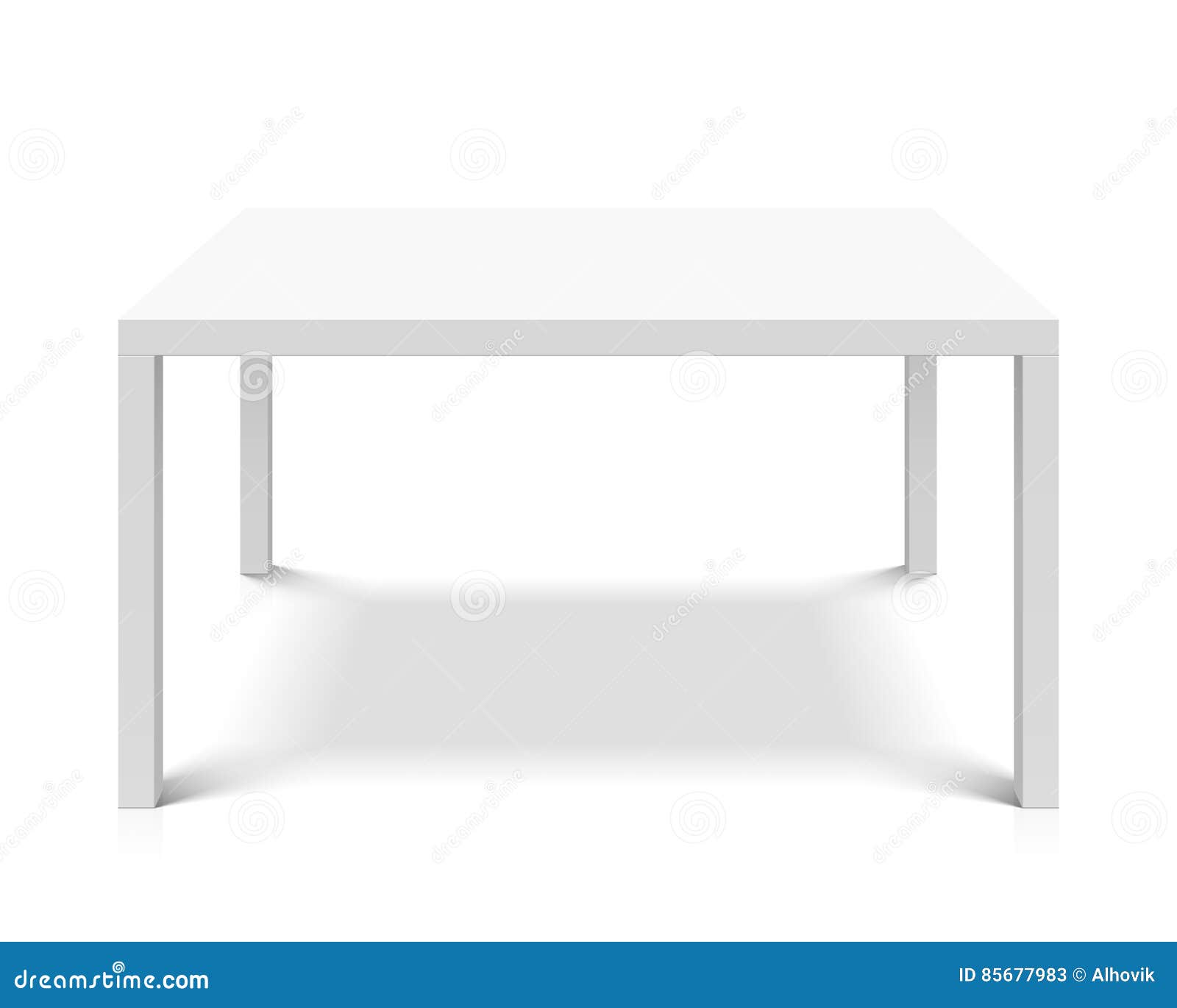 Square Table Top View Outline Icon Vector Illustration | CartoonDealer ...