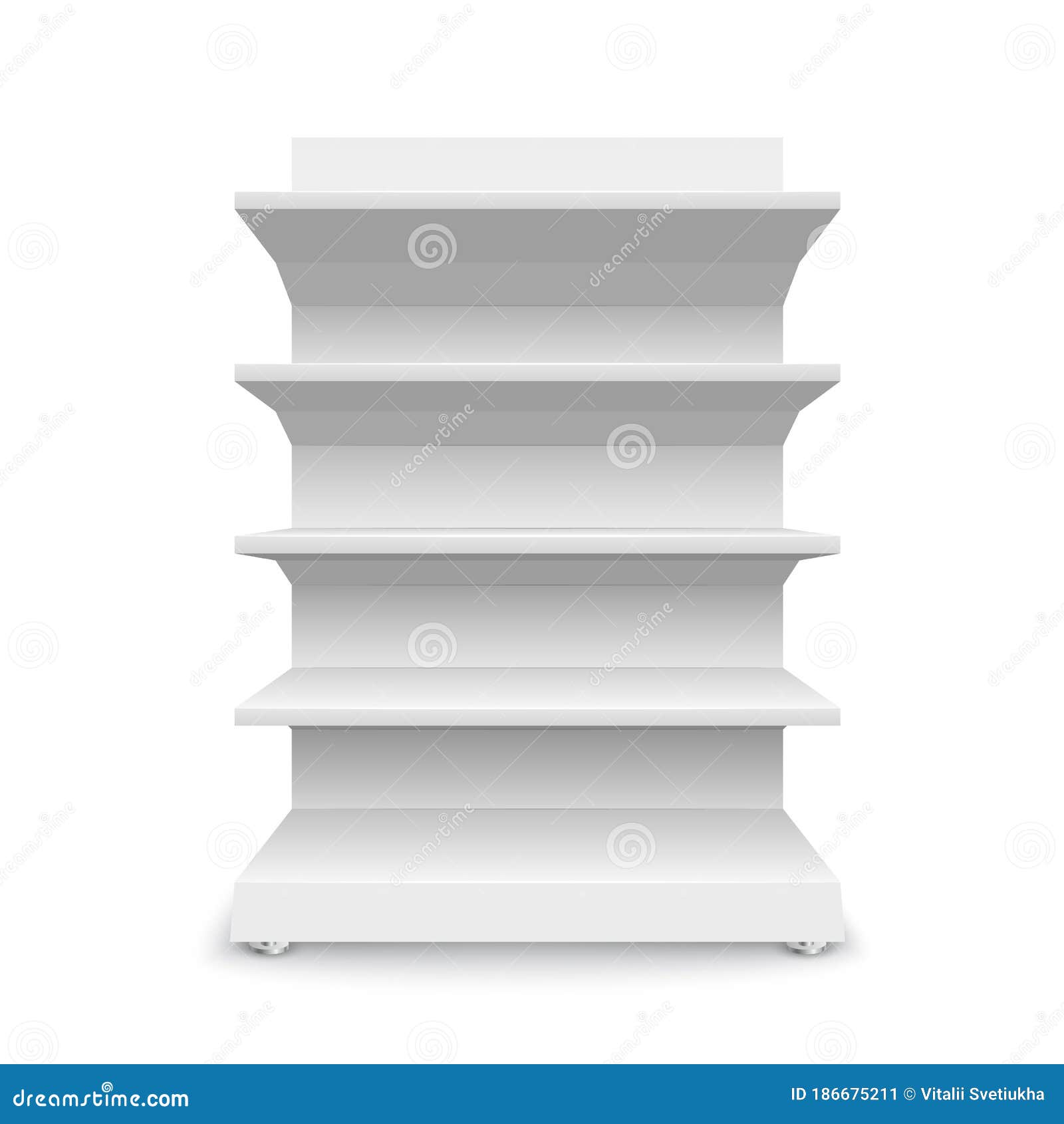 White Empty Store Shelves Isolated on a White Background. Shelving for ...