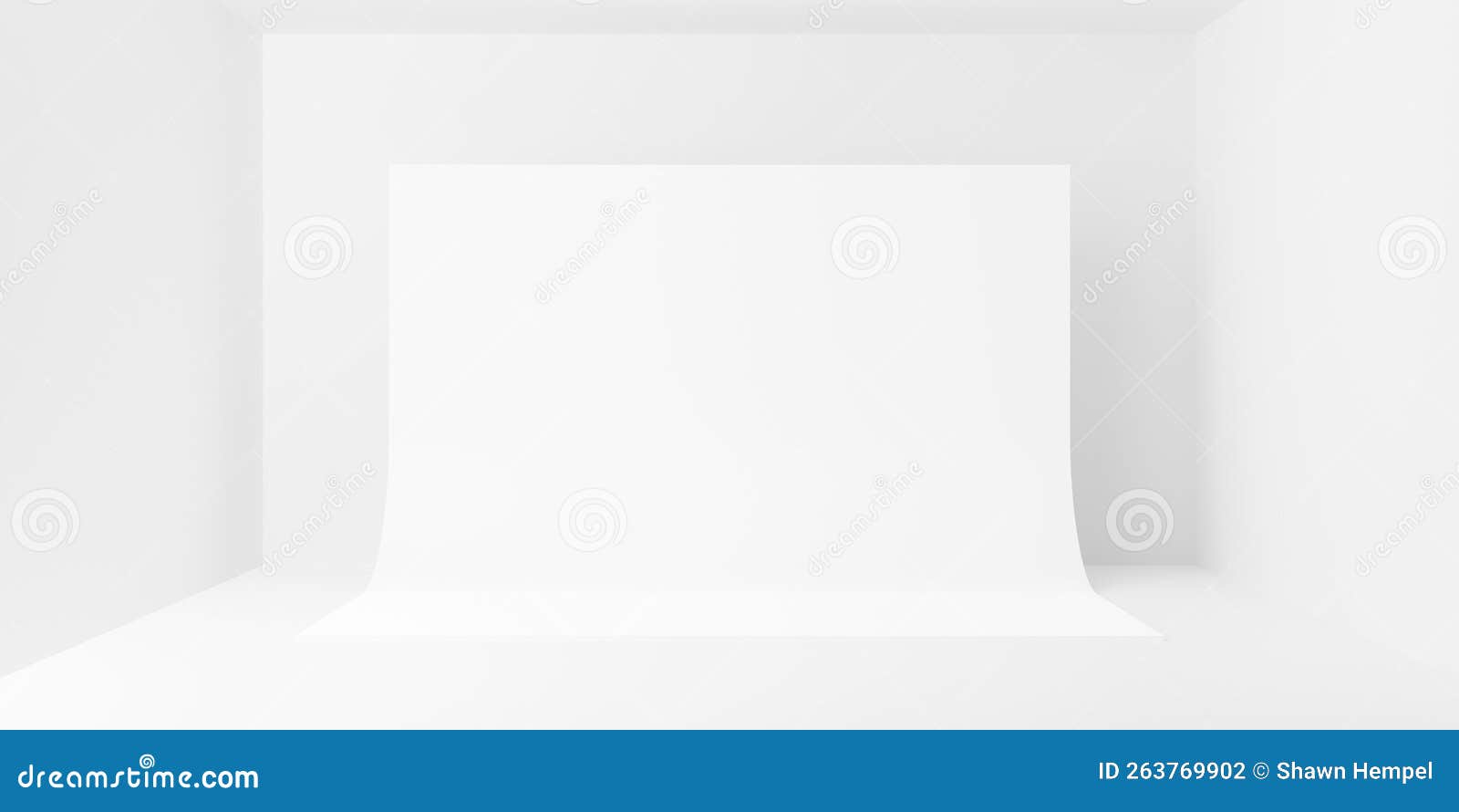 White Empty Studio Room Background with Curved White Backdrop in the ...