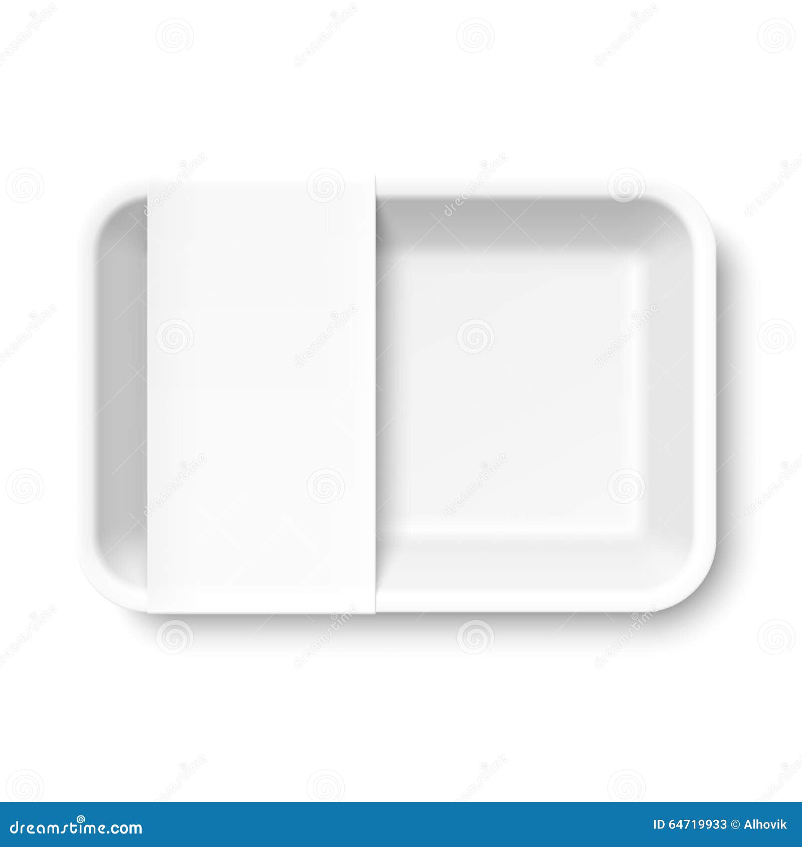 White Empty Styrofoam Food Tray with Blank Label Stock Vector ...