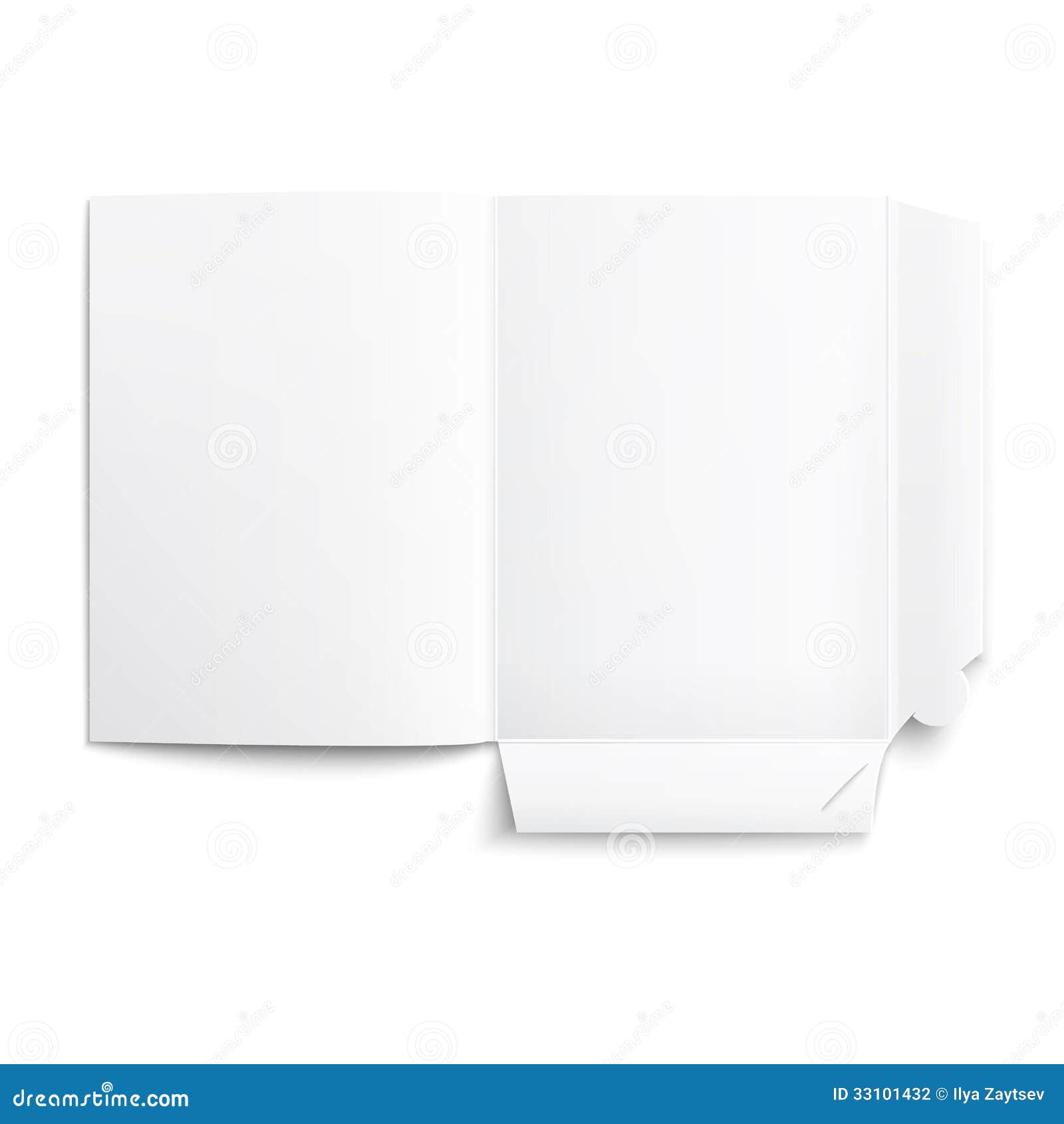 White Empty Unfolded Folder. Stock Illustration - Illustration of empty ...