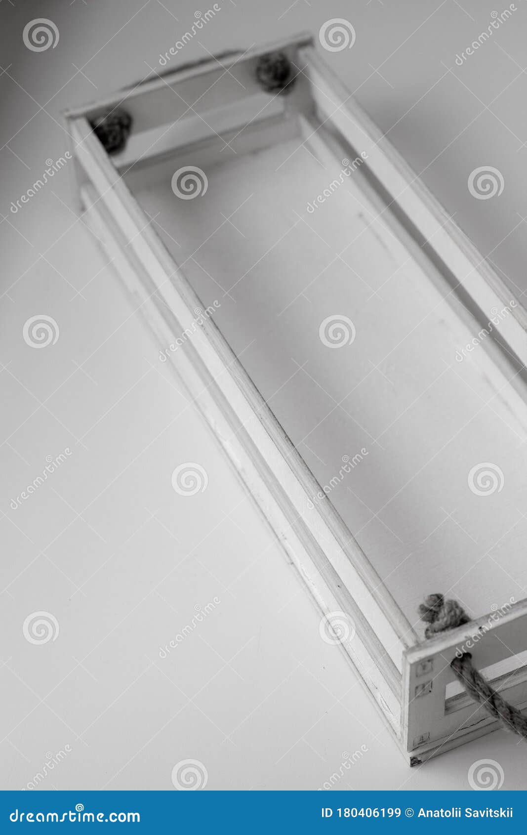 White Empty Wooden Box on a White Background. Box of Colors Stock Image ...