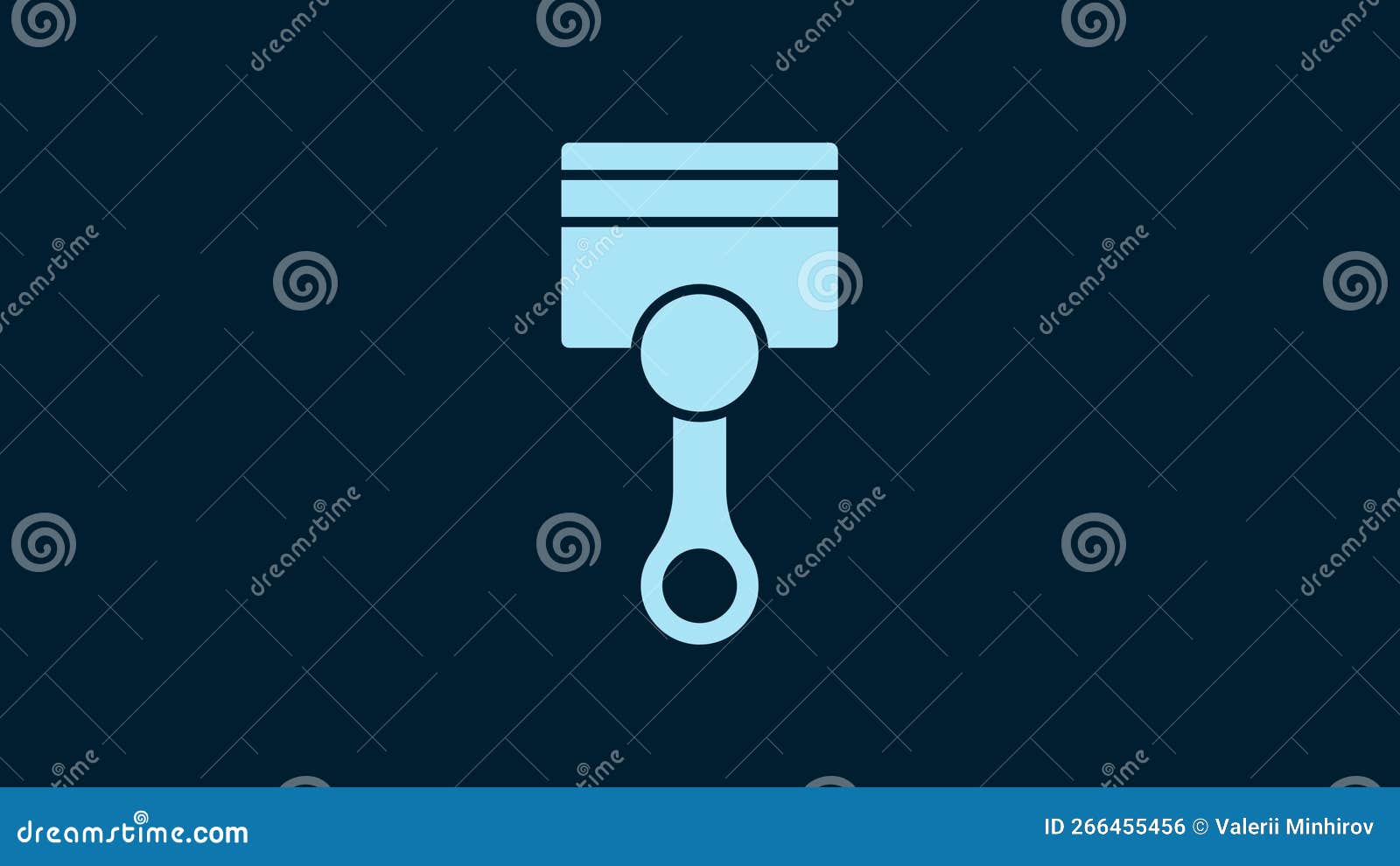 White Engine Piston Icon Isolated on Blue Background. Car Engine Piston ...