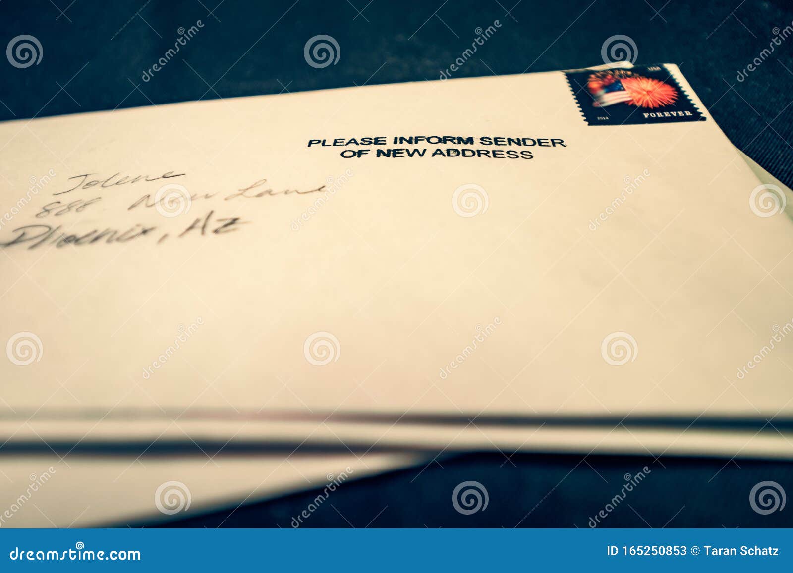 White Envelope with Change of Address Stamp Editorial Stock Photo ...