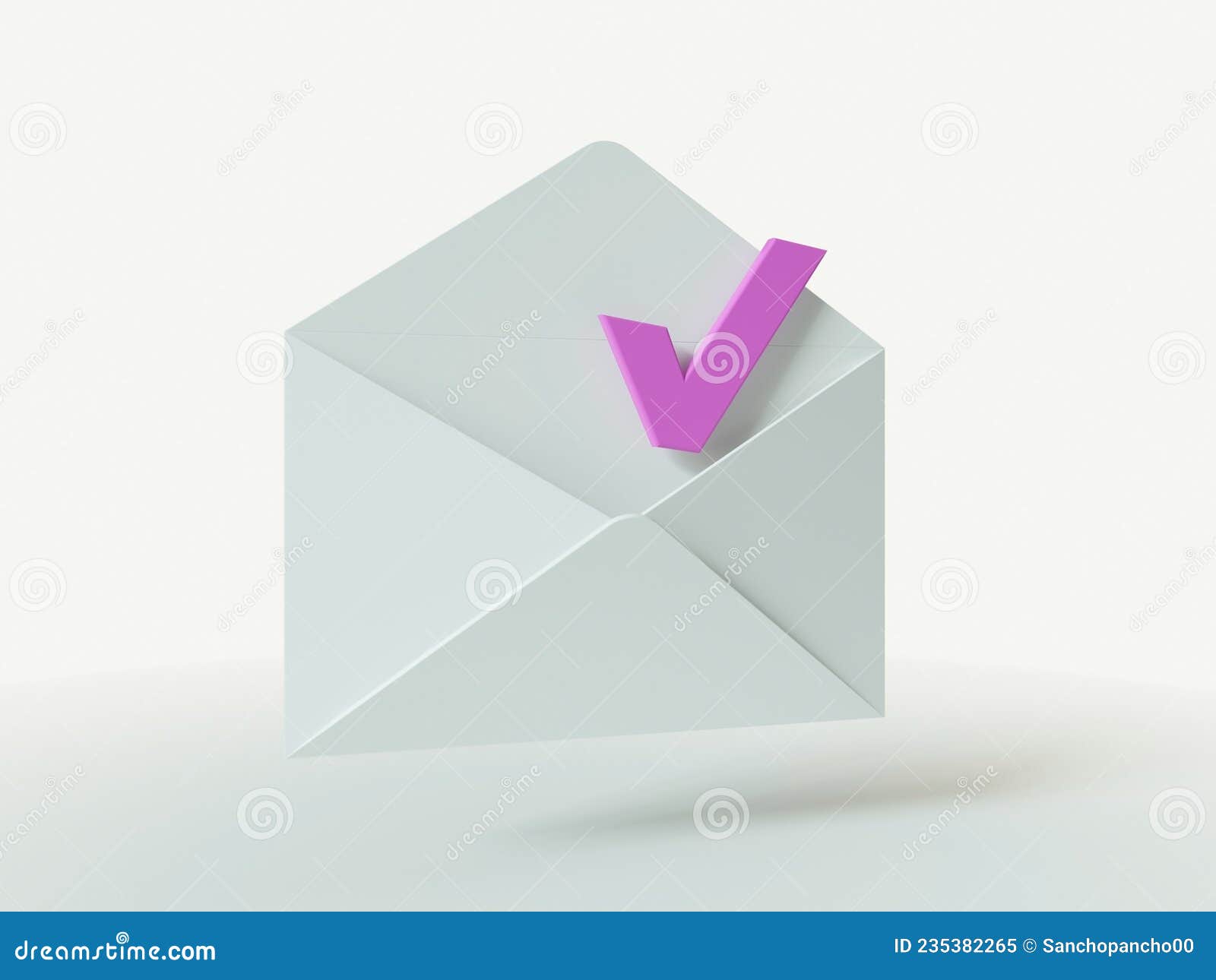 White Envelope with Check Mark Symbol. Stock Illustration ...