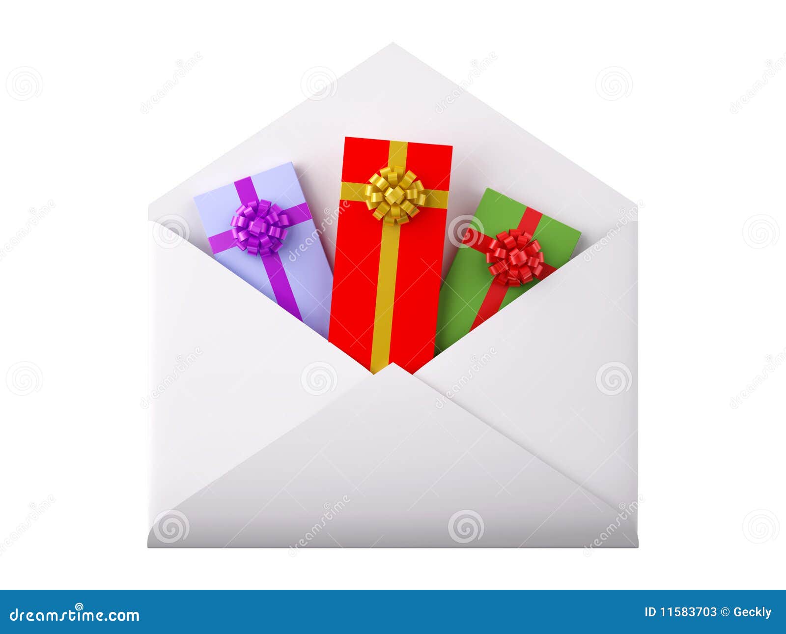 White Envelope with Gift Boxes Stock Illustration - Illustration of ...