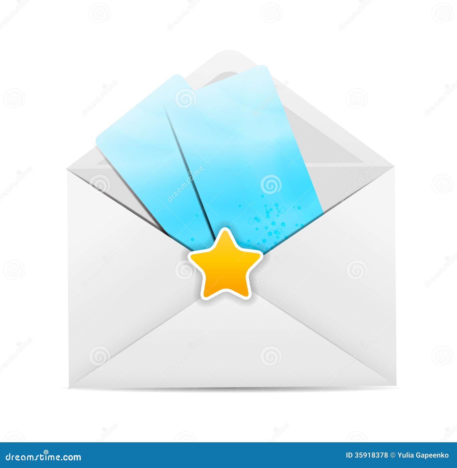 White Envelope Icon with Star Vector Illustration Stock Vector ...