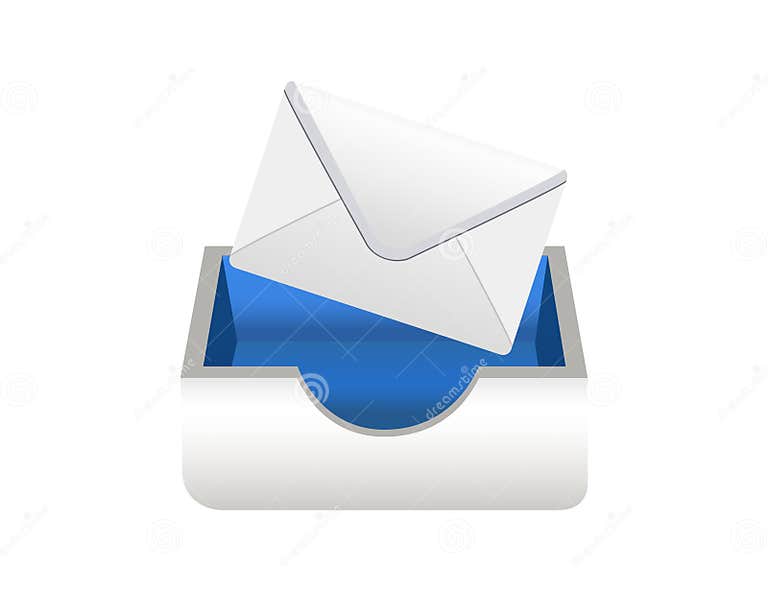 White Envelope , Mail, Document Paper Tray Icon Stock Illustration ...