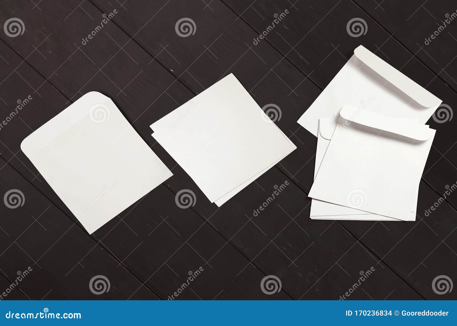 Top View Blank Envelope Mockup and Blank Letterhead Presentation ...