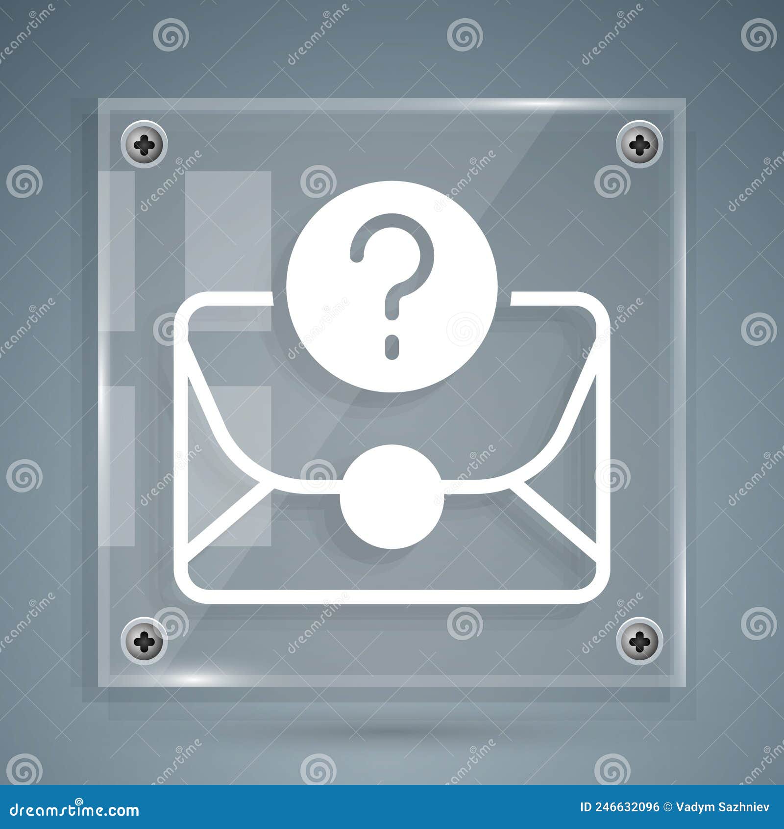 White Envelope with Question Mark Icon Isolated on Grey Background ...