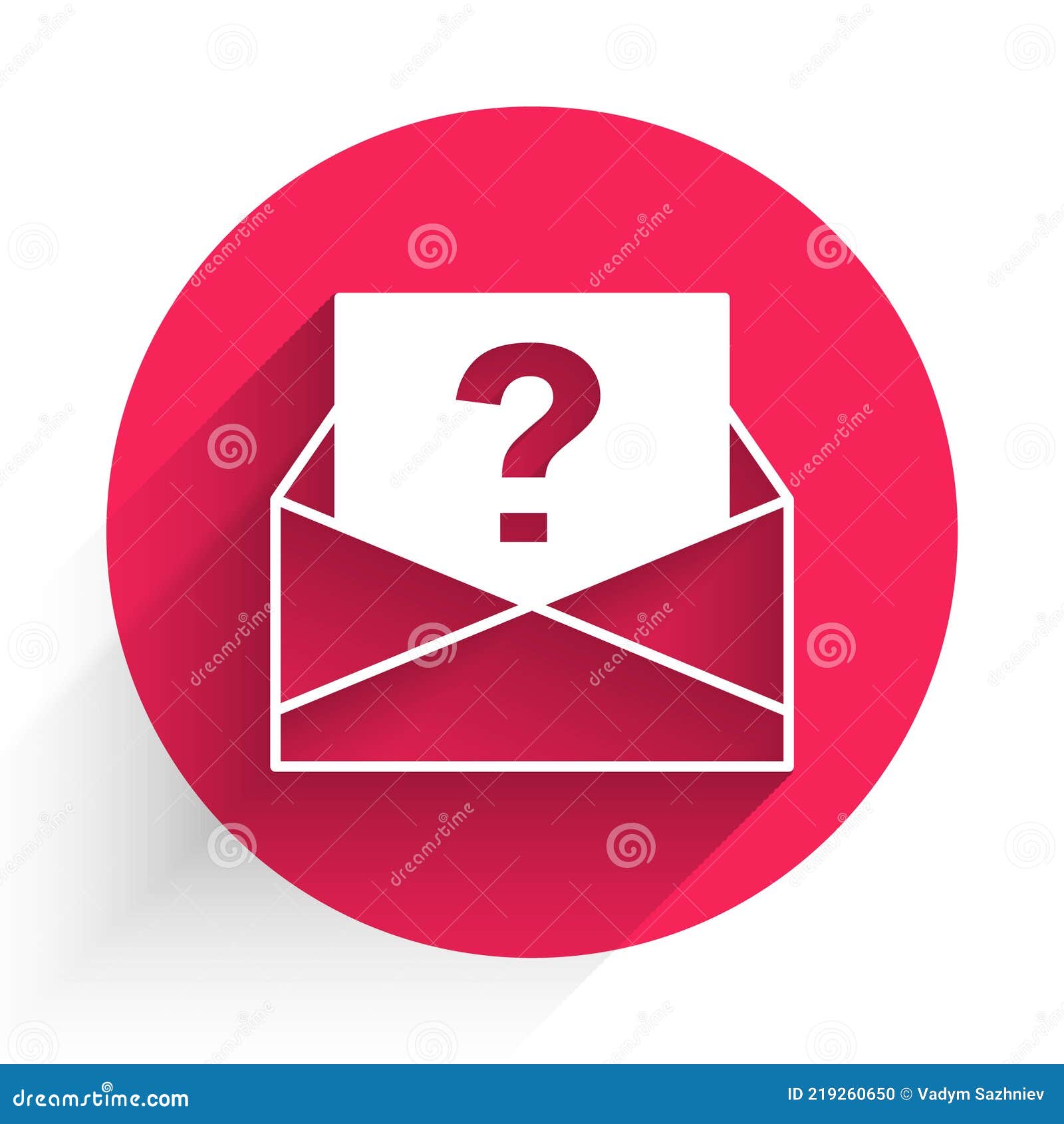 Envelope With Question Mark Icon Isolated On Red Background. Letter ...
