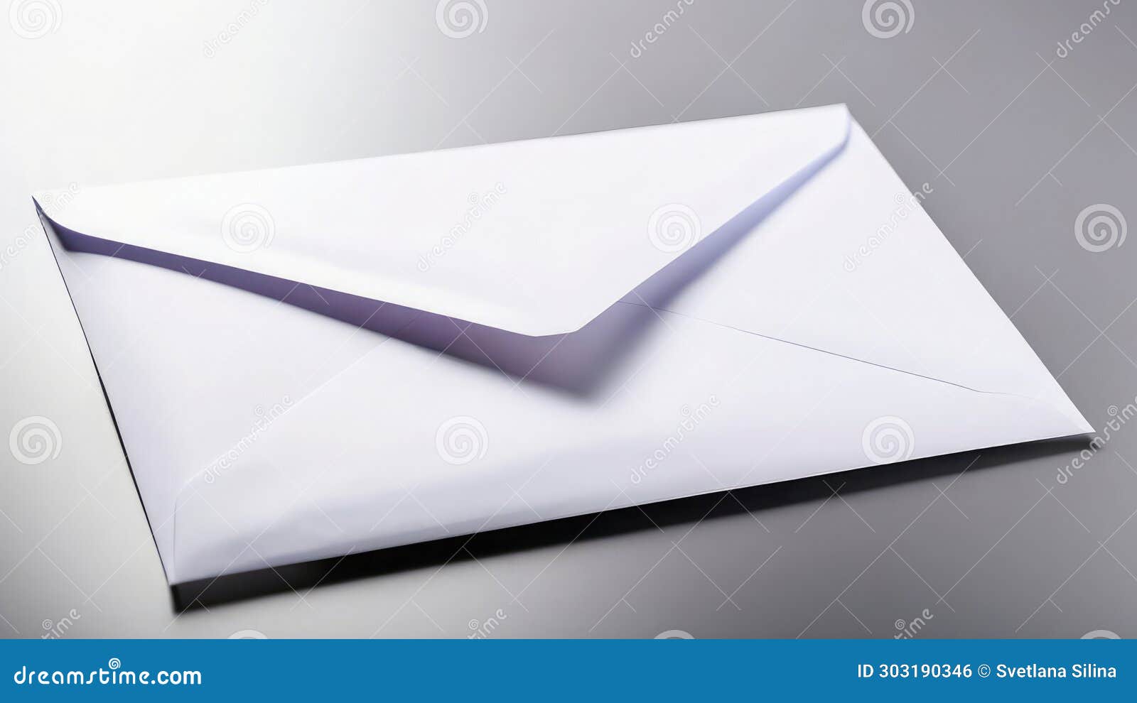 White Envelope, Side View, on White Isolated Background Stock ...